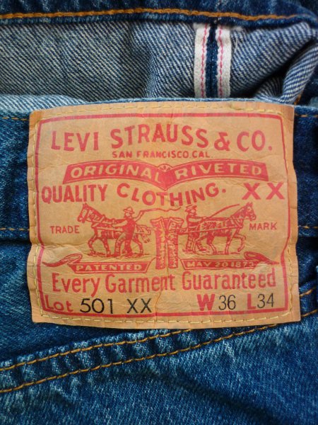 LEVIS 501 XX 1955 Selvedge Big E W36 L34 джинсы